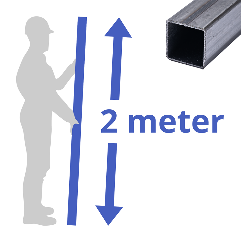 Stalen blanke vierkante koker 30x30x1,5mm